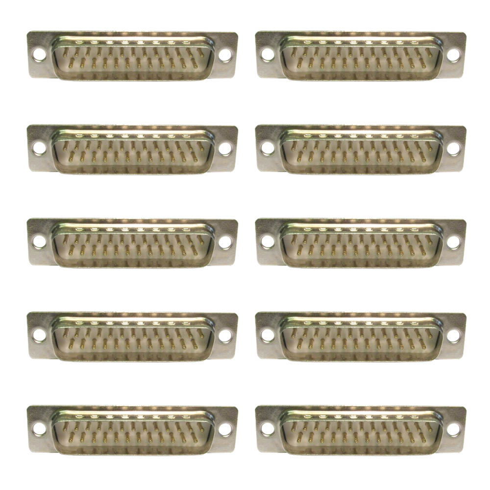 25 Pin DB25 D25 D Sub Male Solder Type Connector Adaptor 10 PACK ...
